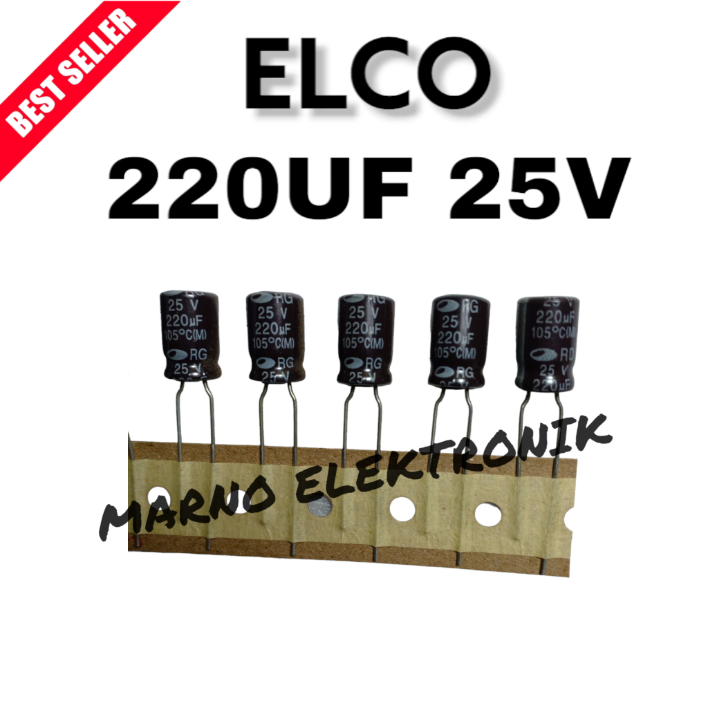 Jual ELCO 220UF 25V 220 UF 25 V ASLI ORI ORIGINAL | Shopee Indonesia