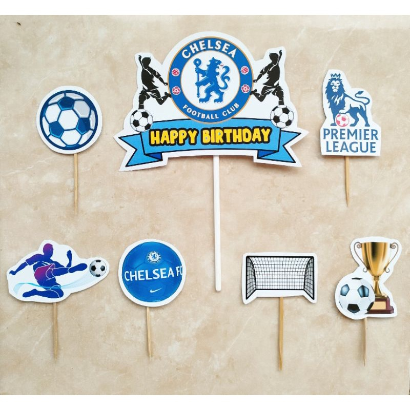 Jual hiasan kue ulang tahun cake topper satu set tema Chelsea FC ...