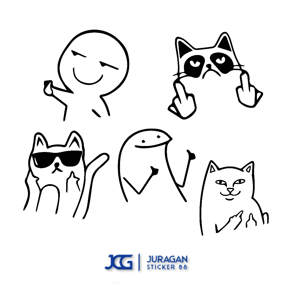Jual Stiker Emoji Jari Tengah v2 / Sticker Middle Fingers v2 / Stiker ...