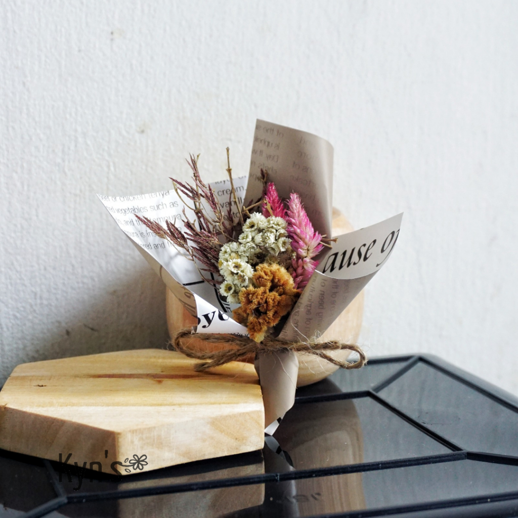 Jual min 3 pcs Buket mini bunga kering hiasan hampers | souvenir ...