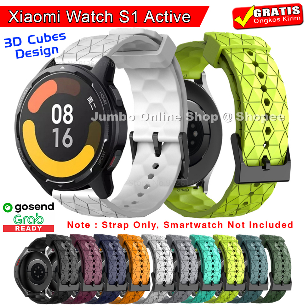 Jual STRAP TALI JAM XIAOMI WATCH S1 ACTIVE MODEL 3D CUBES SPORT RUBBER | Shopee Indonesia