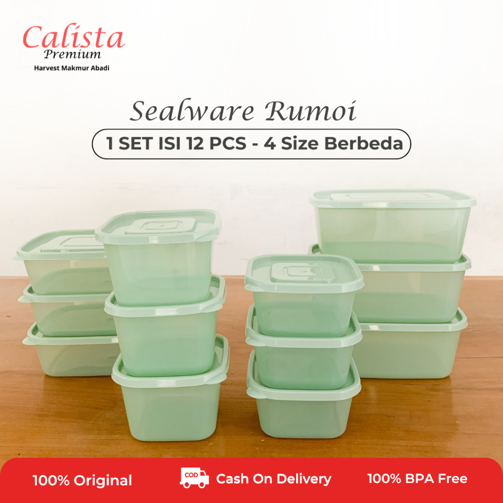 Jual CALISTA RUMOI PREMIUM 12PCS FOOD CONTAINER FOOD PREPARATION FOOD ...
