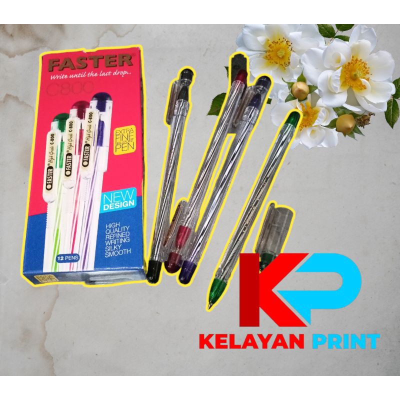 Jual (12 pcs) PULPEN FASTER C800 TINTA HITAM PER PAK | Shopee Indonesia