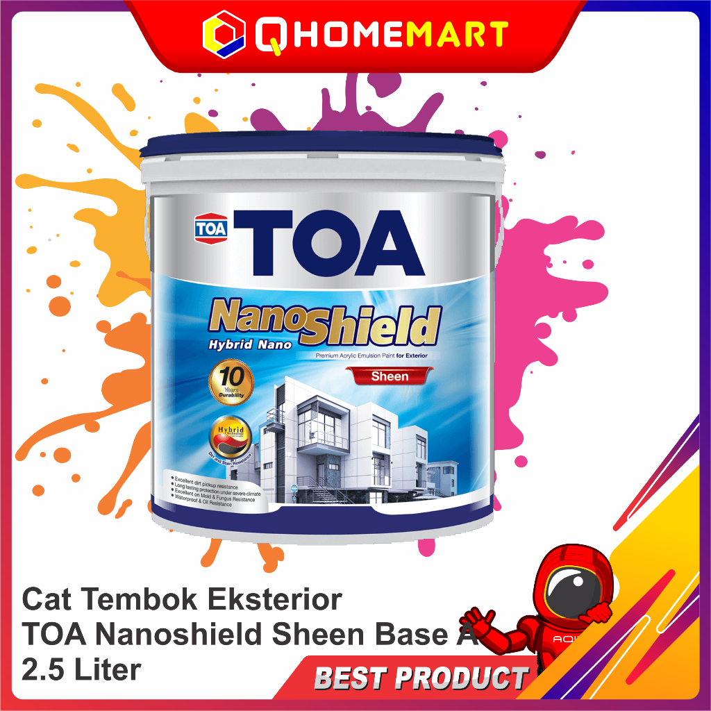 Jual Cat Tembok Eksterior TOA Nanoshield Sheen Base A 20 Liter | Shopee ...