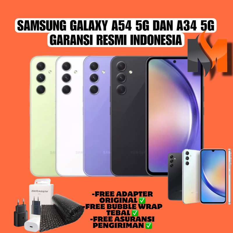 Jual SAMSUNG GALAXY A54 dan A34 5G FREE ADAPTER ORI 8/256GB GARANSI ...