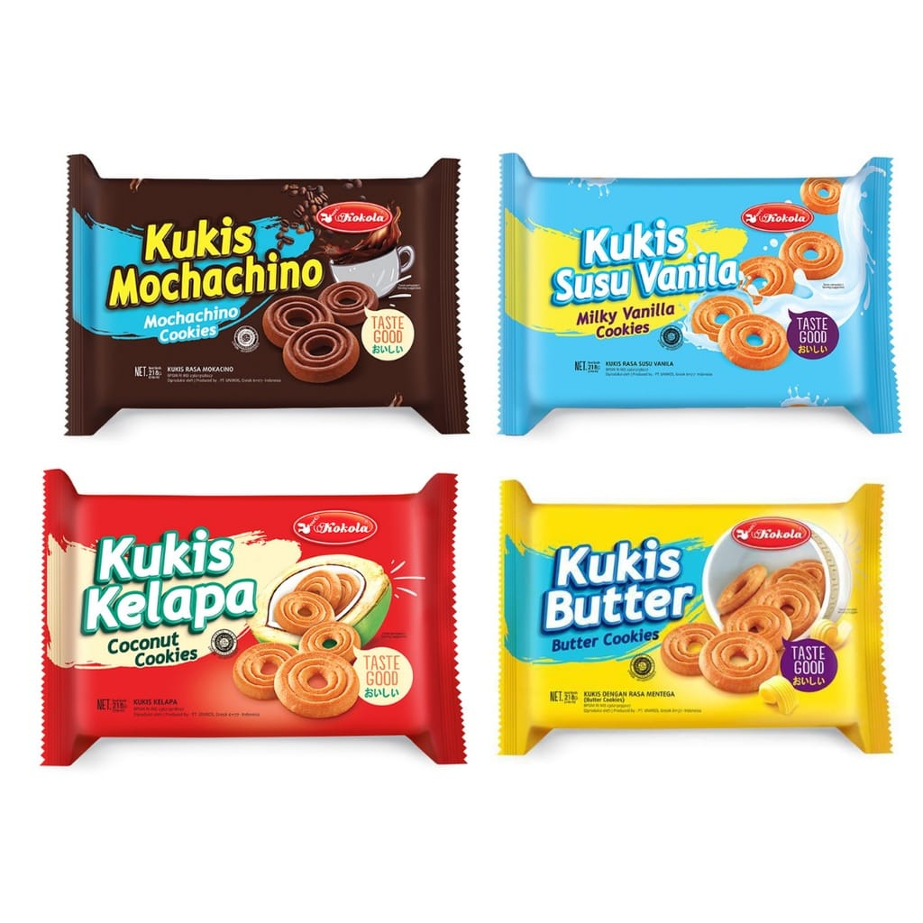 Jual Biskuit Kokola Kukis vanila, butter, Mochachino, kelapa 218gr u ...