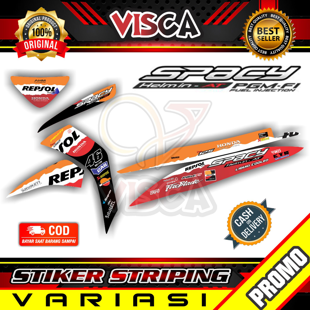 Jual Stiker Striping Spacy Variasi Repsol | Shopee Indonesia