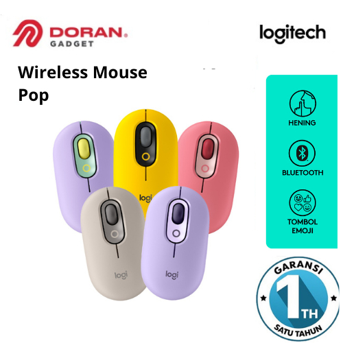 Jual Logitech POP Mouse Wireless Bluetooth Silent Emoji Keys - Original ...