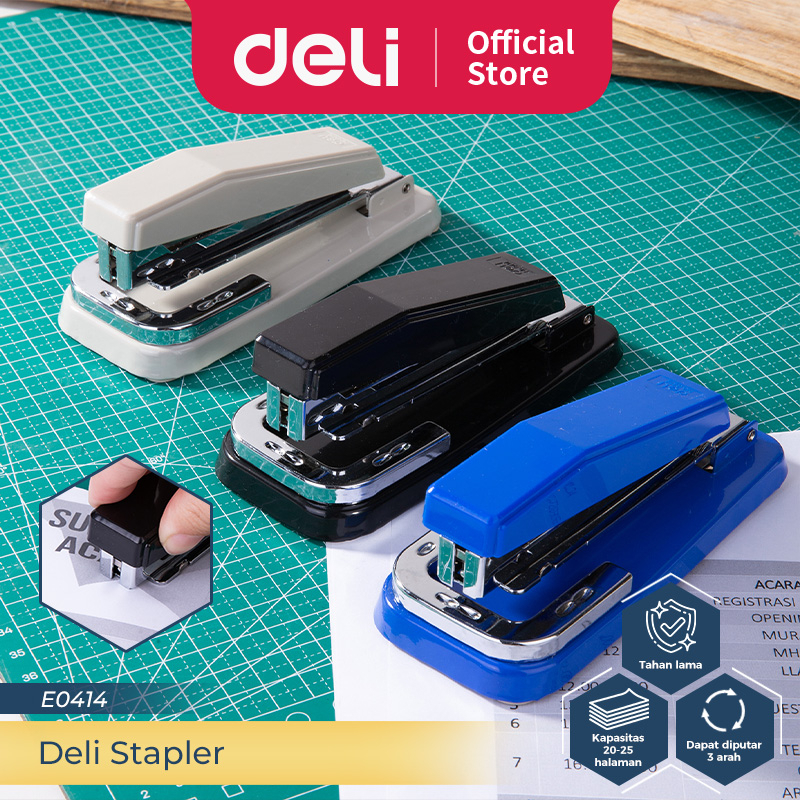 Jual Deli Rotary Stapler Staples Putar 3 Arah / Hekter Isi Ukuran 24/6 ...