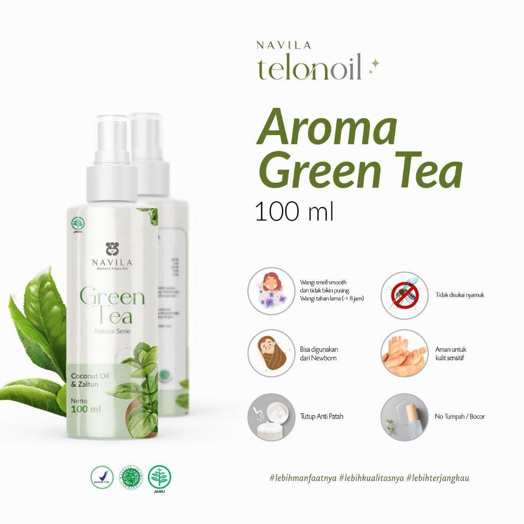 Jual Navila Telon Oil Green Tea & Telon Oil Arasso 100ml | Shopee Indonesia