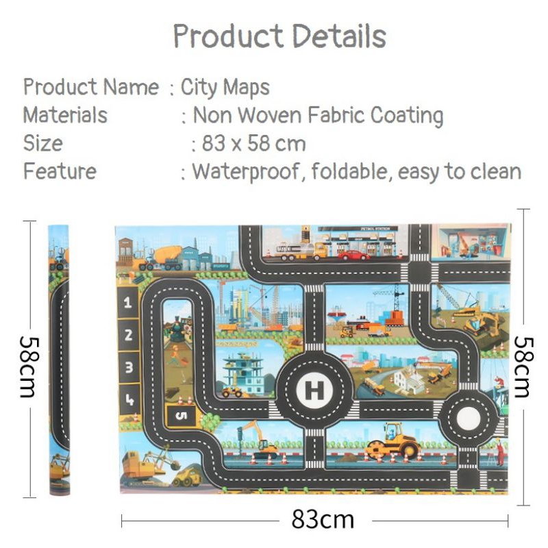 Jual Termurah Urban Road Map/ City Maps Alas Main Mobil-mobilan/Peta ...