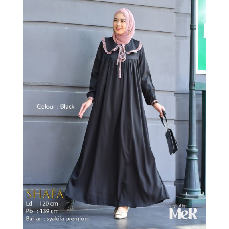 Jual SHAFA DRESS MAXY JUMBO SYAKILA PREMIUM POLOS BY MER (LD 120 ...