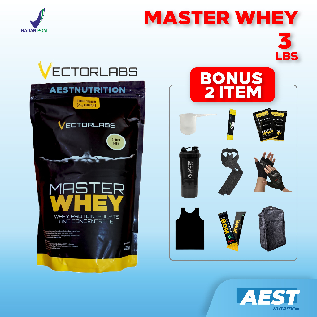 Jual Vectorlabs Master Whey 3 lbs 1400 gram Susu Protein Shake Isolate ...
