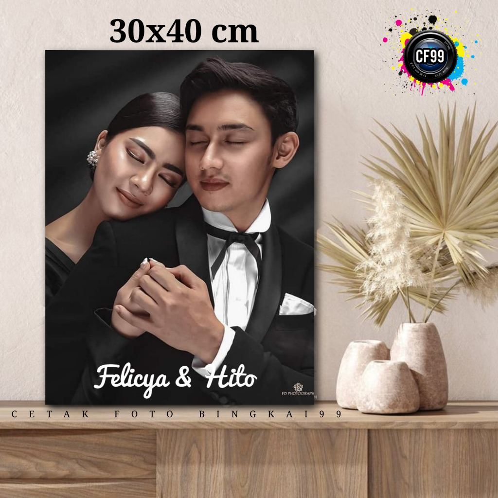 Jual CF99 CETAK FOTO 17R 40x30 PLUS BINGKAI KAYU MDF UNIK VIRAL ads ...