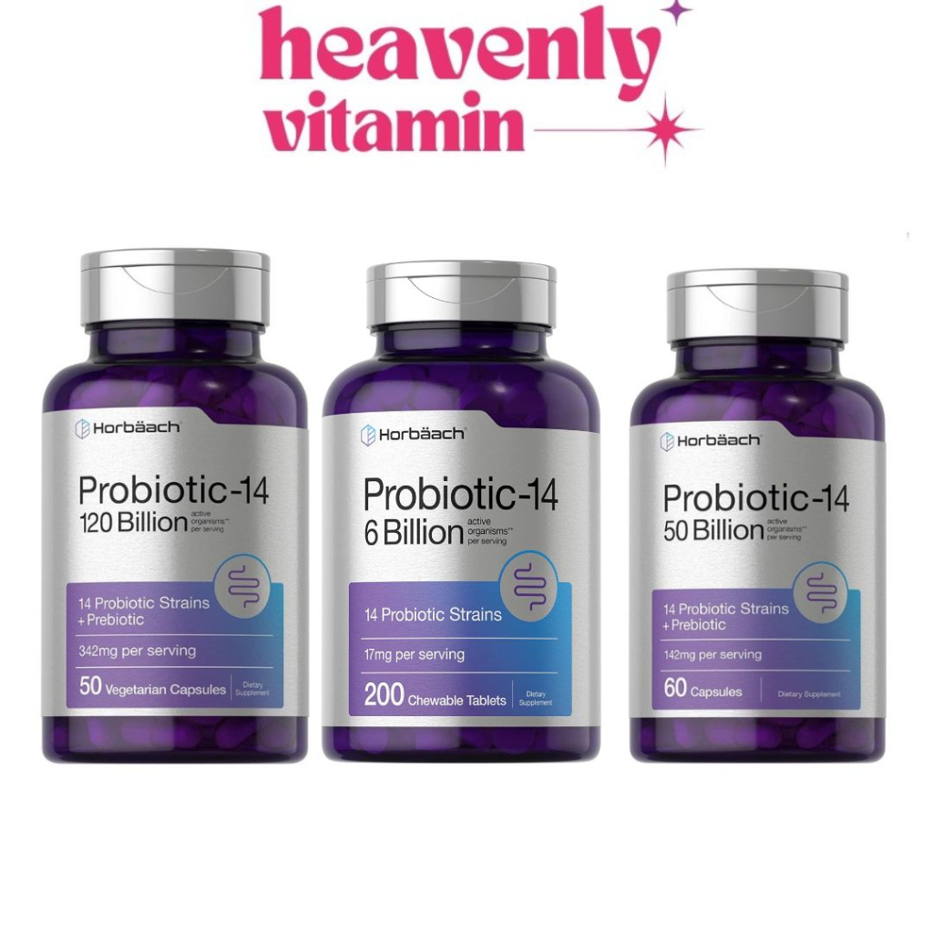 Jual Horbaach Probiotic-14 120 Billion CFU 342 mg, 50 Billion CFU 142 ...