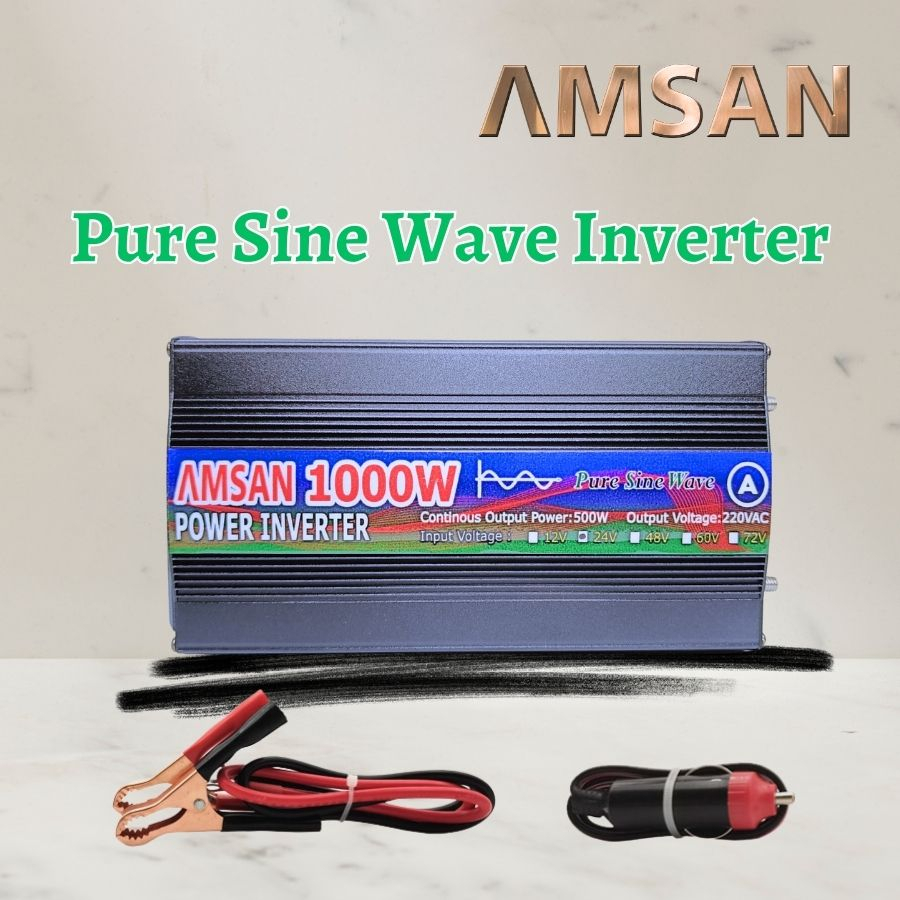 Jual Inverter Amsan 1000W PSW Pure Sine Wave 12V 24V to 220V | Shopee ...