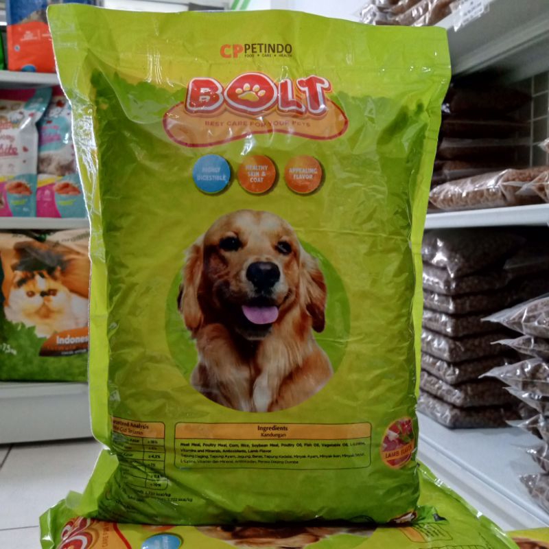 Jual makanan anjing Bolt dog lamb flavor 1kg | dog food kering 1kg ...