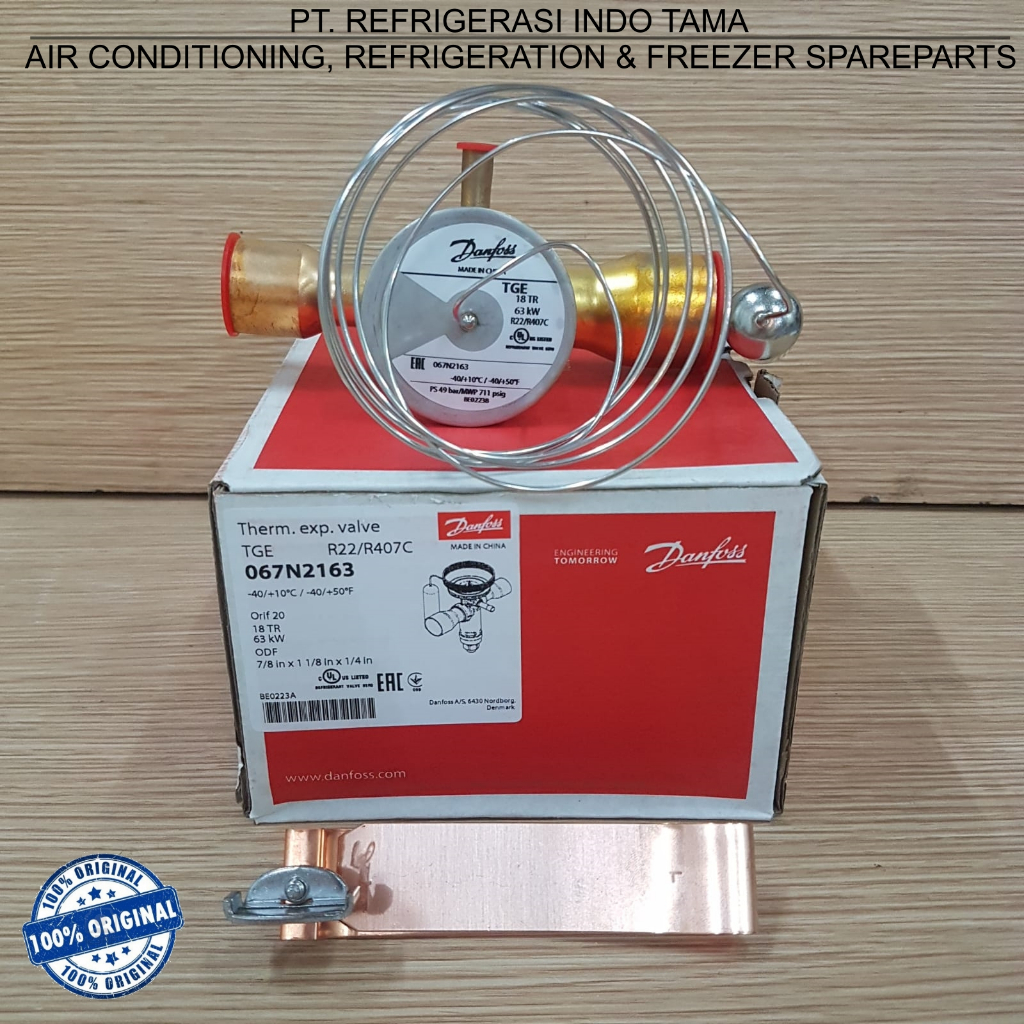 Jual R22 / R407C TGE 18 TR 067N2163 / 067N2183 Danfoss Expansion Valve / Expansi | Shopee Indonesia