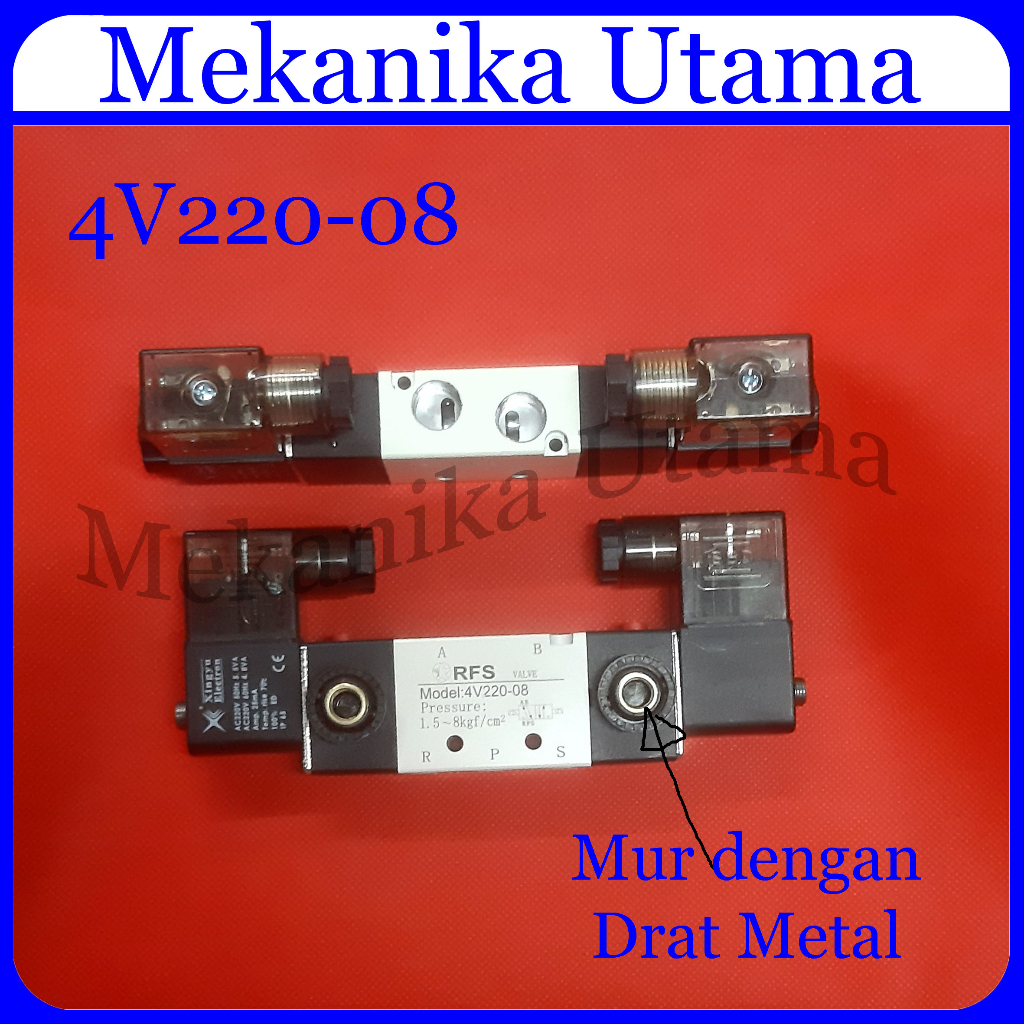 Jual Airtac Type 4V220-08 Solenoid Valve Merk RFS 5/2 Way Double Coil | Shopee Indonesia