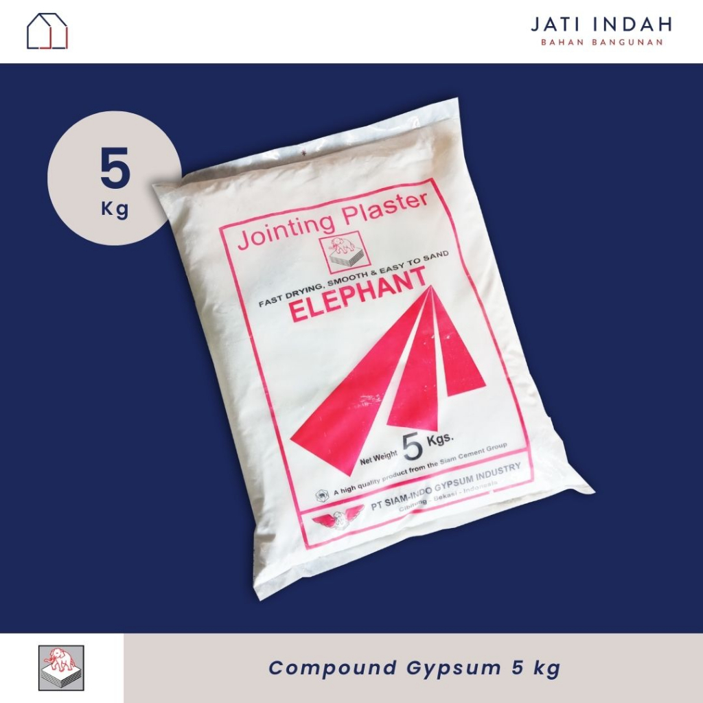 Jual Kompon Gypsum 5 kg Elephant Joint Cornice Compound / Plaster ...