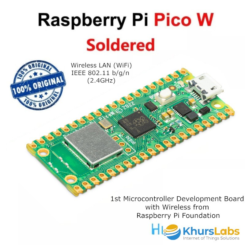 Jual Raspberry Pi Pico RP2040 W WIFI 2.4GHz 802.11n Wireless | Shopee ...