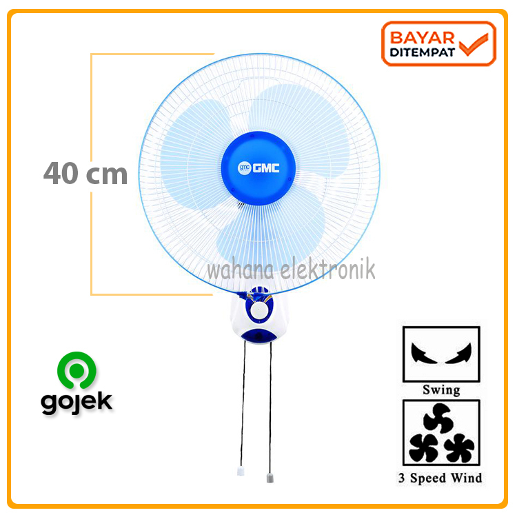 Jual Wall Fan Kipas Angin Dinding Tembok Ukuran 16 Inch (40 cm) 3 ...