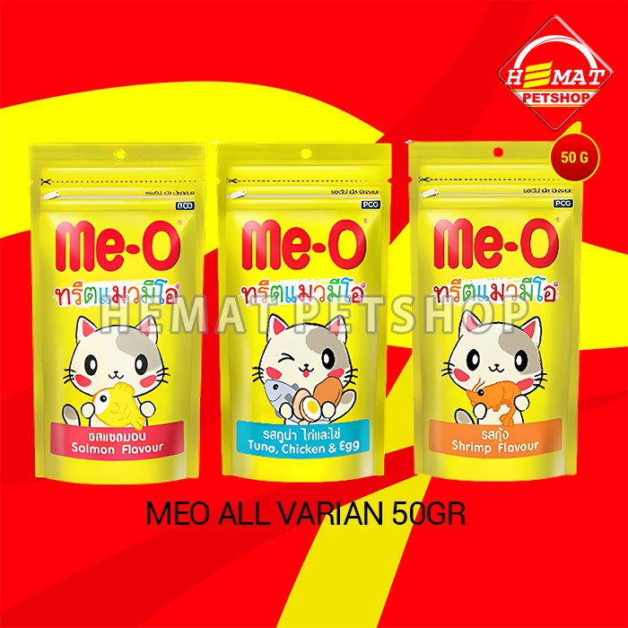Jual Snack Makanan Kucing Cat treat Meo Dry Food 50 Gram | Shopee Indonesia