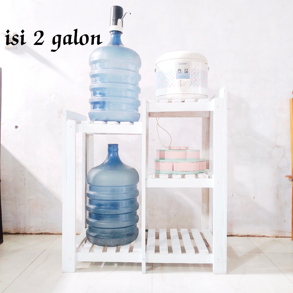 Jual Meja Dispenser 2 Galon Jumbo Full Kayu Kuat Asthetic Rak Magicom ...