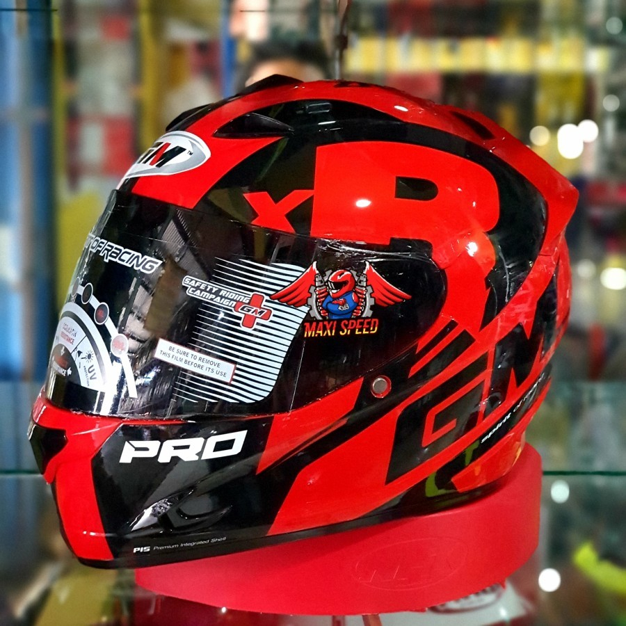 Jual HELM GM race pro zr650 motif red HELM FULL FACE | Shopee Indonesia