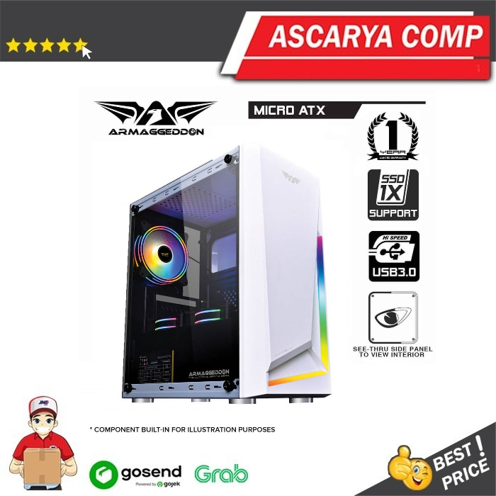 Jual Armaggeddon Nimitz N5 Aurora Micro ATX Gaming PC Case - Hitam ...