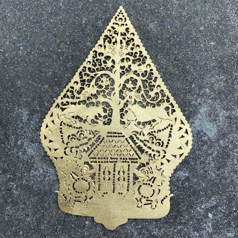 Jual Wayang Kulit Asli Gunungan / Kayon Warna Gold / Emas Untuk Mahar ...