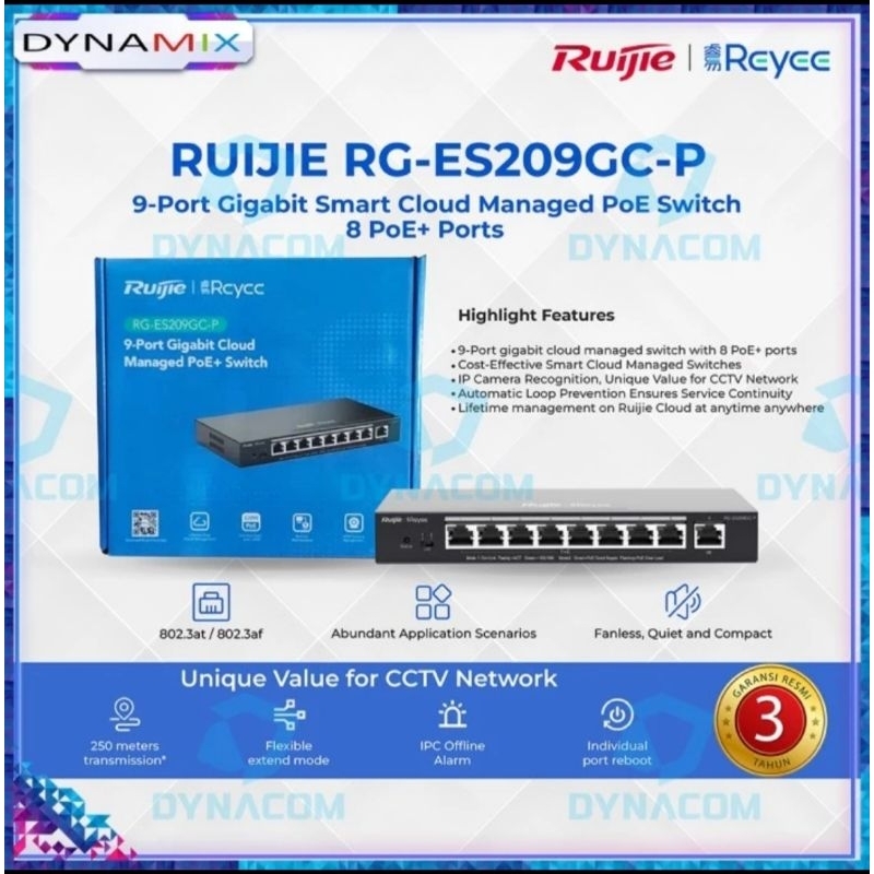 Jual RUIJIE RG-ES209GC-P 9-port Smart Cloud Managed poE + Switch ...