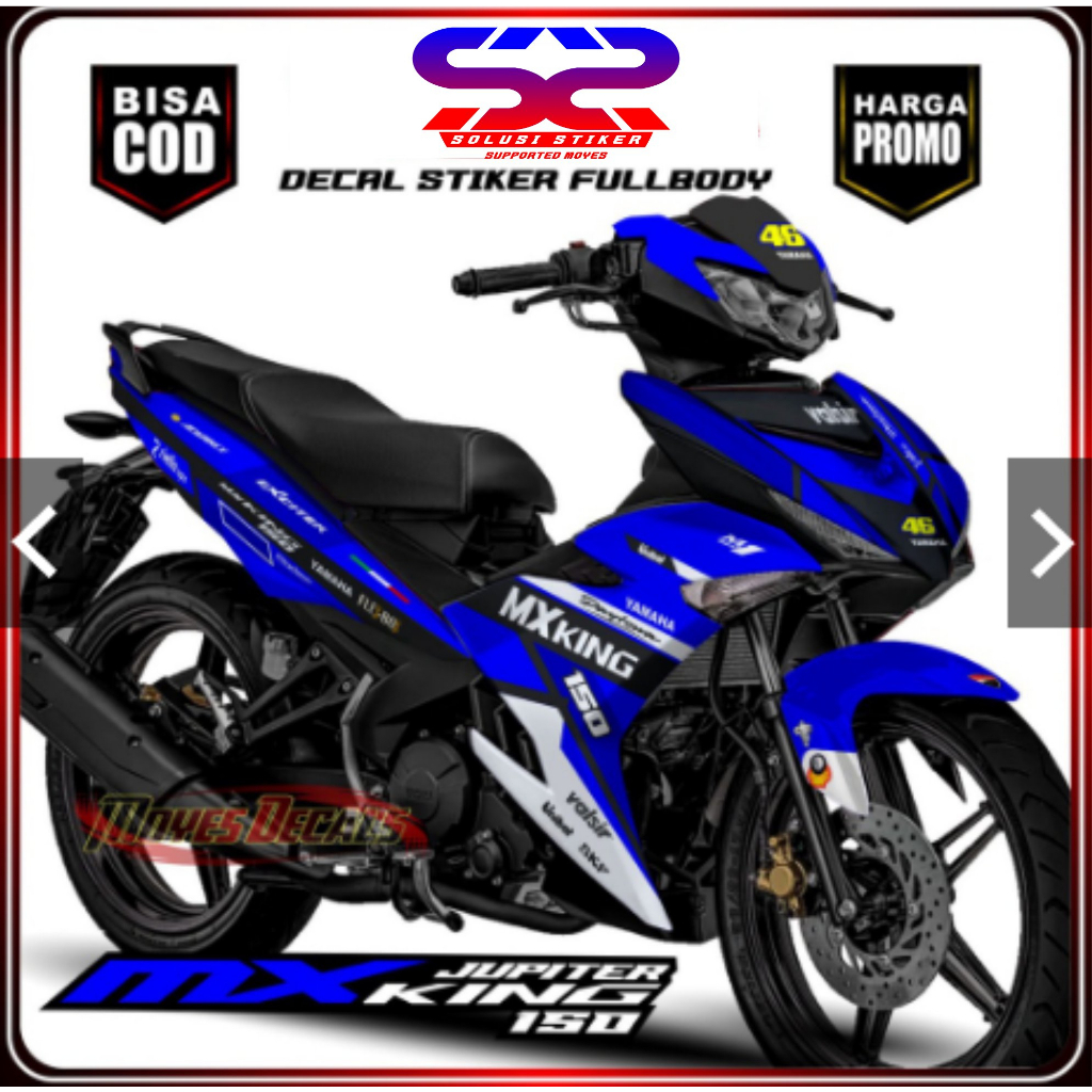 Jual BISA COD Stiker Decal Mx King 150 Motif\Warna Biru Stiker FullBody ...