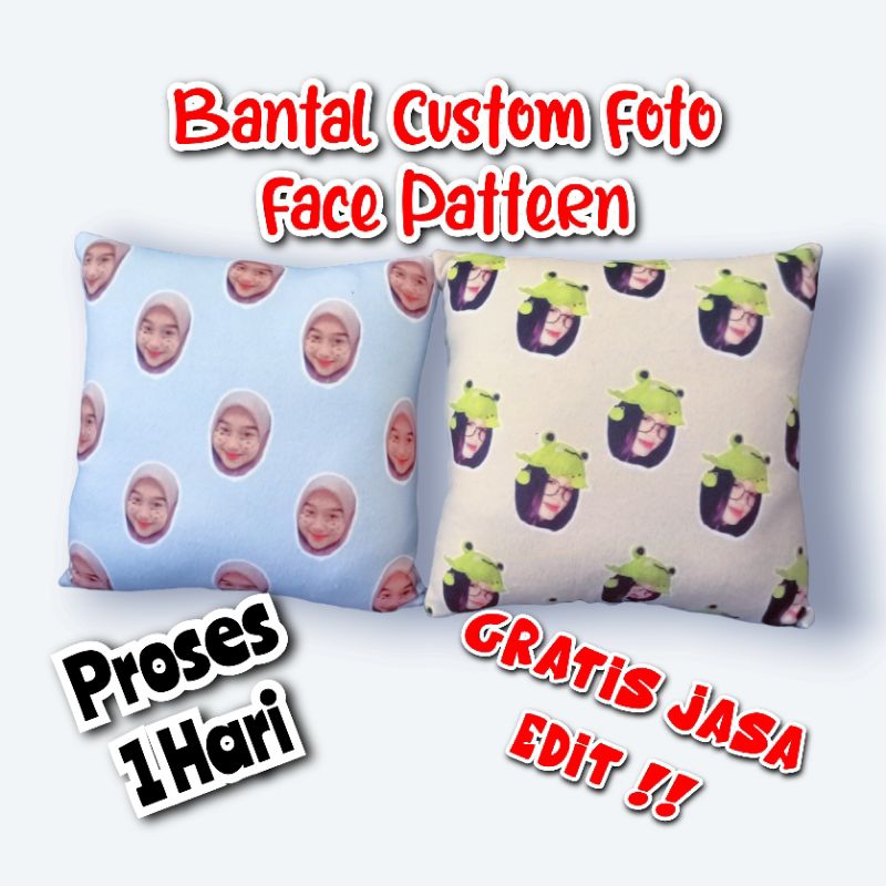 Jual Bantal 30cmx30cm Custom Foto Face Pattren | GRATIS JASA EDIT ...