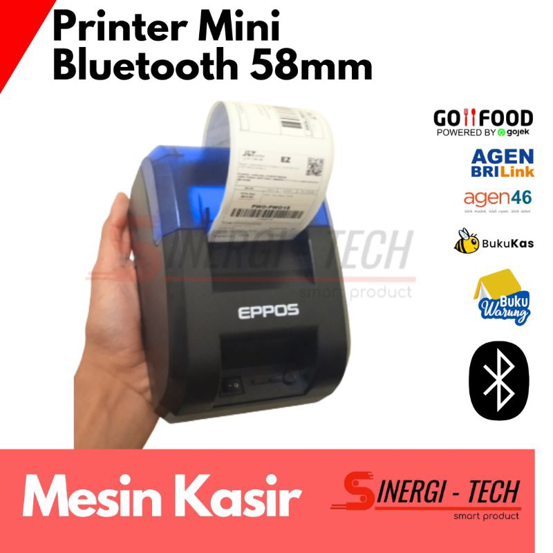 Jual Printer Mini Bluetooth Thermal Rpp02 58mm Cetak Kasir Hp Komputer | Shopee Indonesia