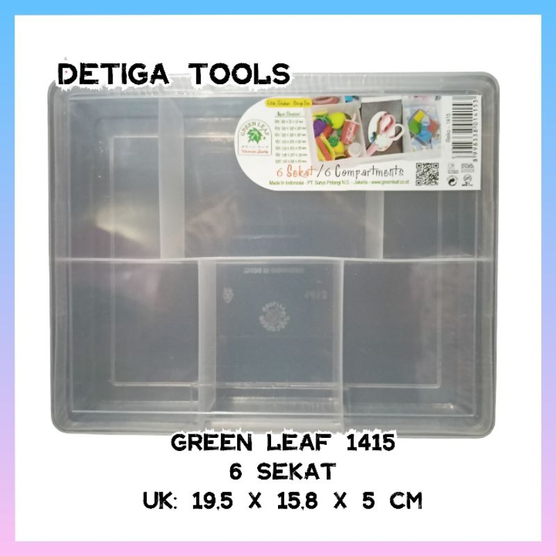 Jual GREEN LEAF 1415 - 6 SEKAT Kotak Perkakas Aksesoris Storage Box 6 ...