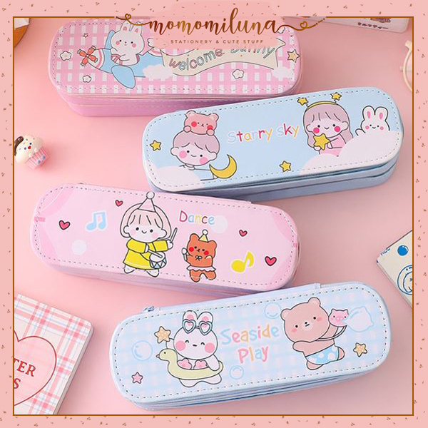 Jual Kotak pensil 2 tingkat lucu tempat pensil cute 2 layer kawaii ...