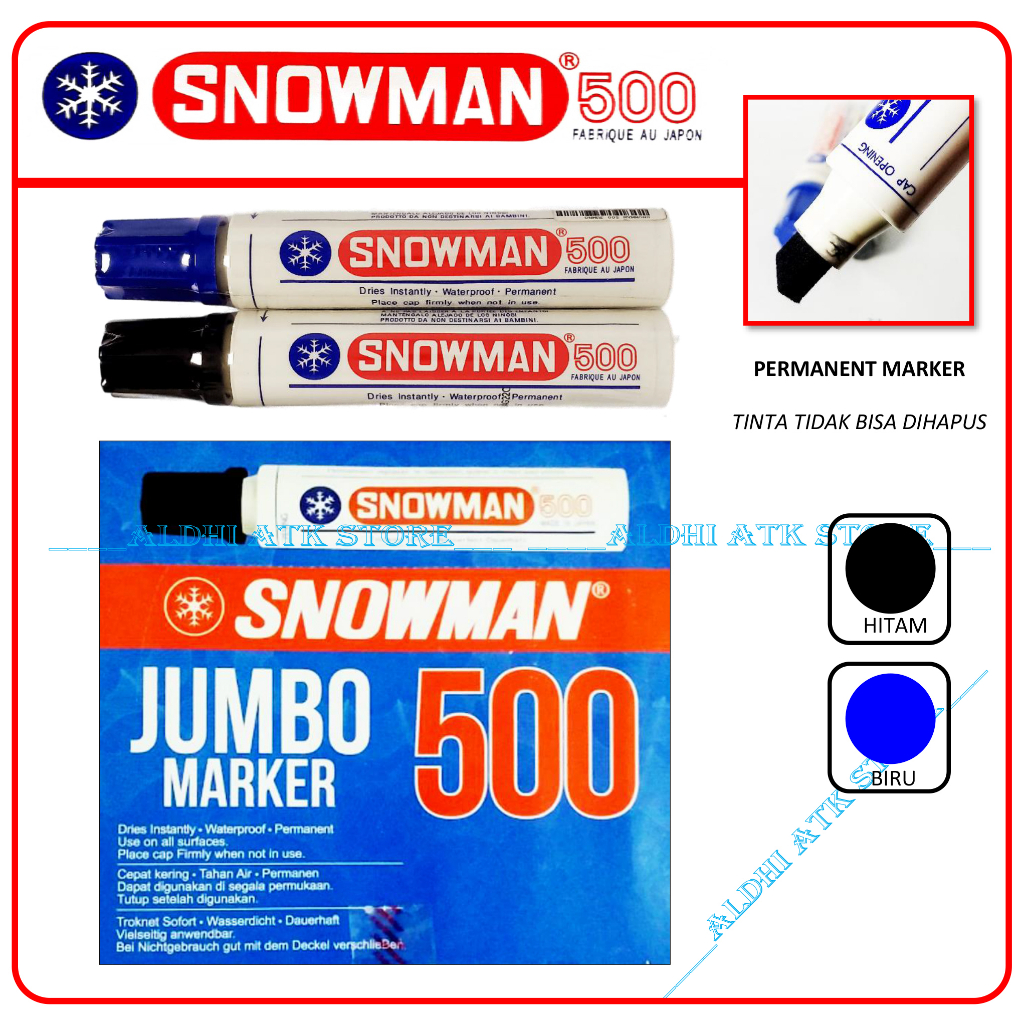 Jual Spidol Snowman Marker Jumbo 500 Spidol Snowman Permanent Besar ...