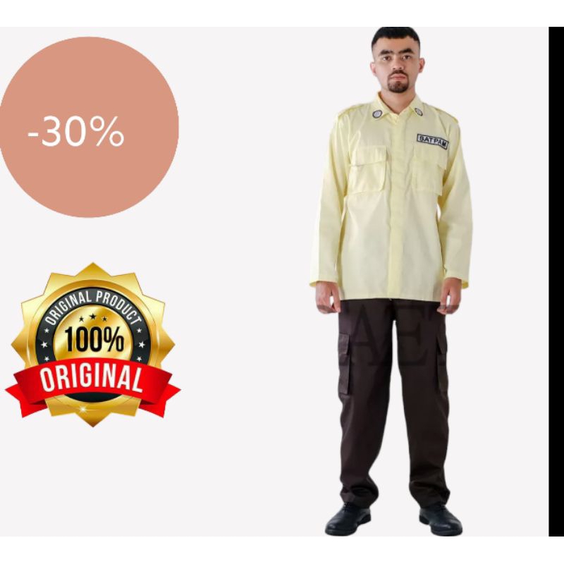 Jual seragam satpam pdl pdh cream terbaru 2024 setelan baju Security baru model lengan panjang ...