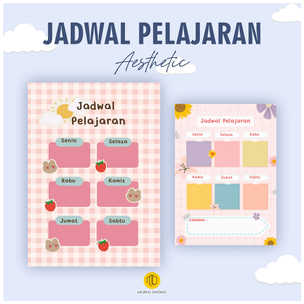 Jual JADWAL PELAJARAN CUSTOM / POSTER PELAJARAN / Poster Edukasi JADWAL PELAJARAN AESTHETIC ...
