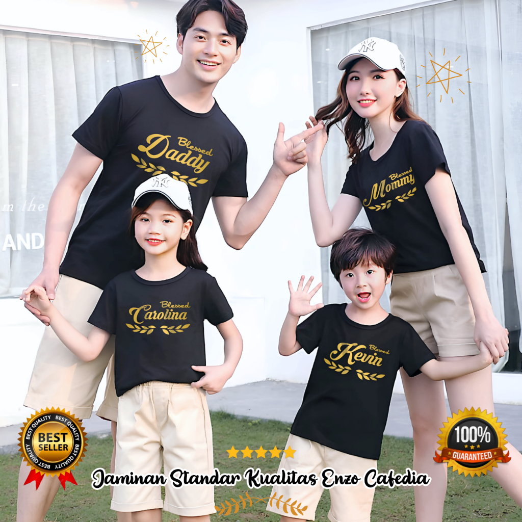 Jual ENZO Baju Kaos Couple Keluarga Custom Nama | Kaos Kapel Ayah Ibu ...