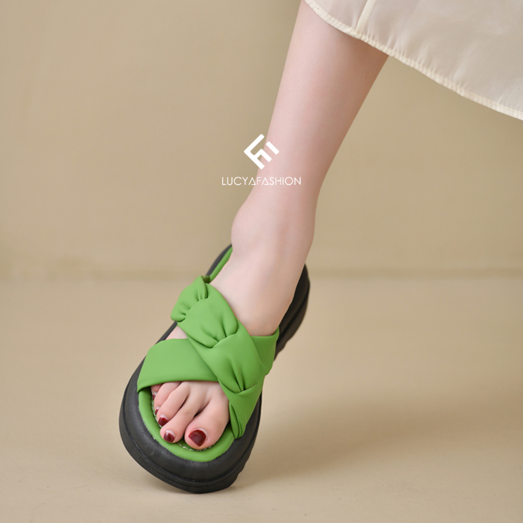 Jual 9028 Sandal Wedges Viral Sendal Wanita Kekinian Model Tali Silang ...