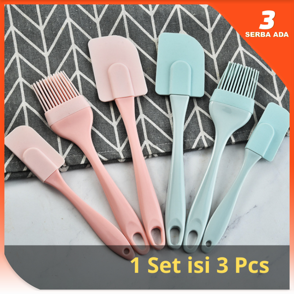Jual Spatula Set Silikon Tahan Panas / Spatula Kuas 3 in 1 / Spatula ...