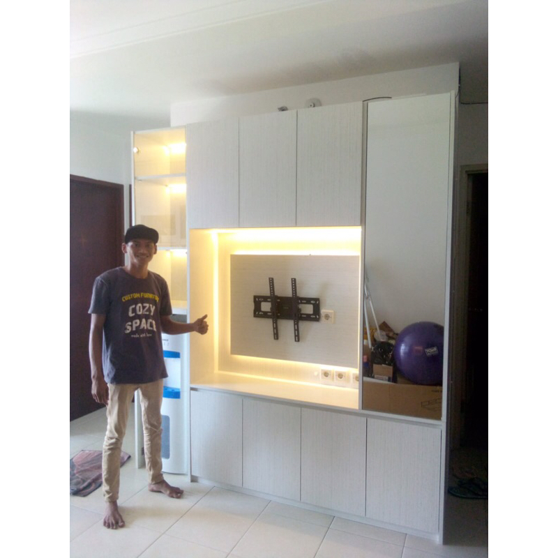 Jual BACKDROP TV | BACKDROP TV MURAH | BUFFET TV HPL | RAK TV HPL ...