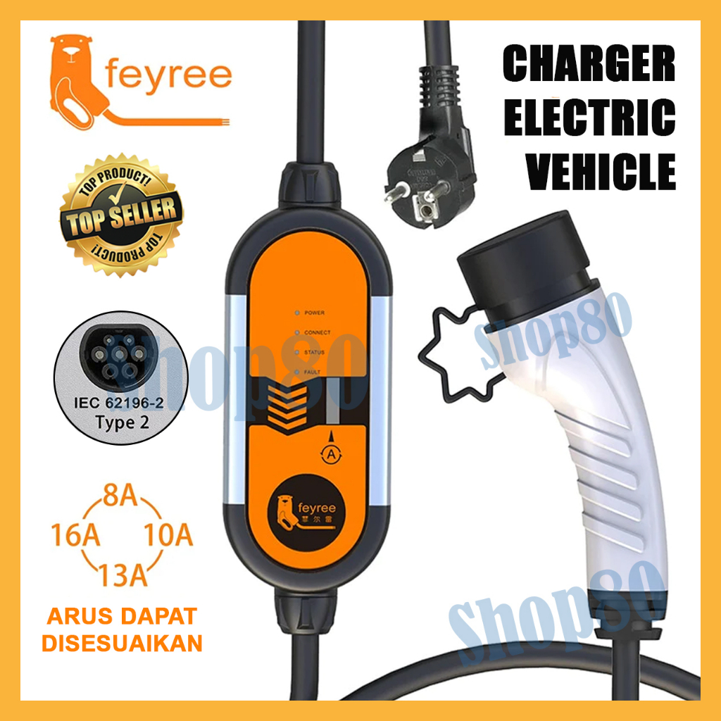 Jual Feyree Type 2 Electric Vehicle Car Charger 8A-16A Type2 Wuling ...