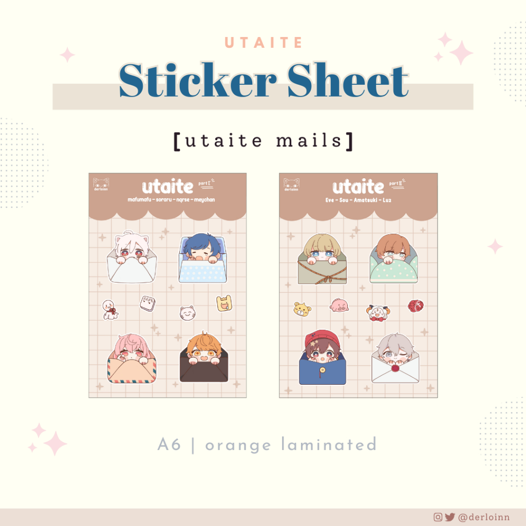 Jual Utaite Sticker Sheet (part 1 & 2): Mafumafu, Soraru, Nqrse ...