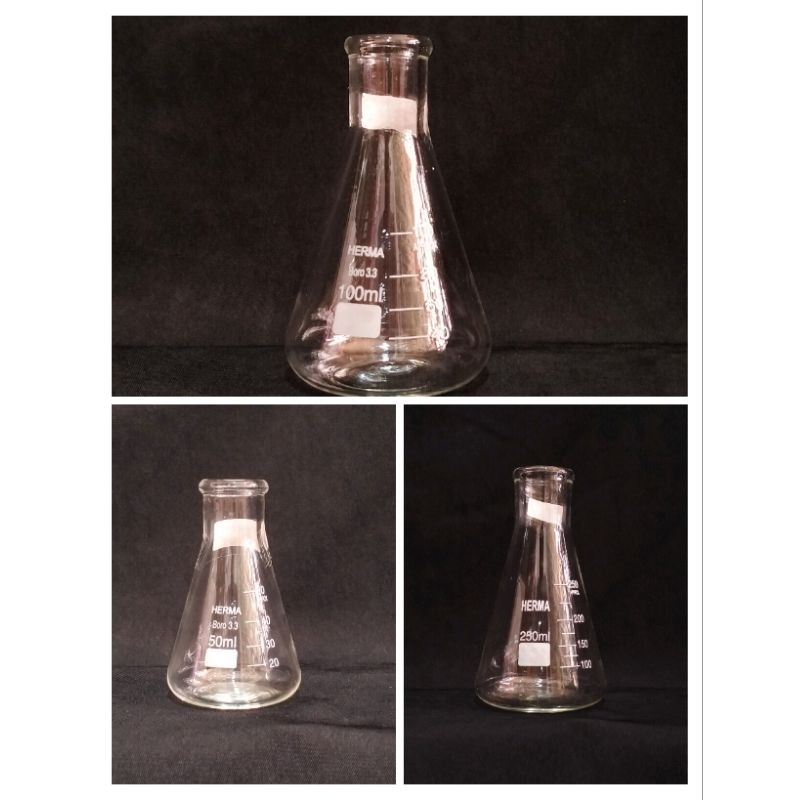 Jual HERMA Erlenmeyer Flask 100 ml / Erlenmayer Flask 250 ml / 50 ml ...