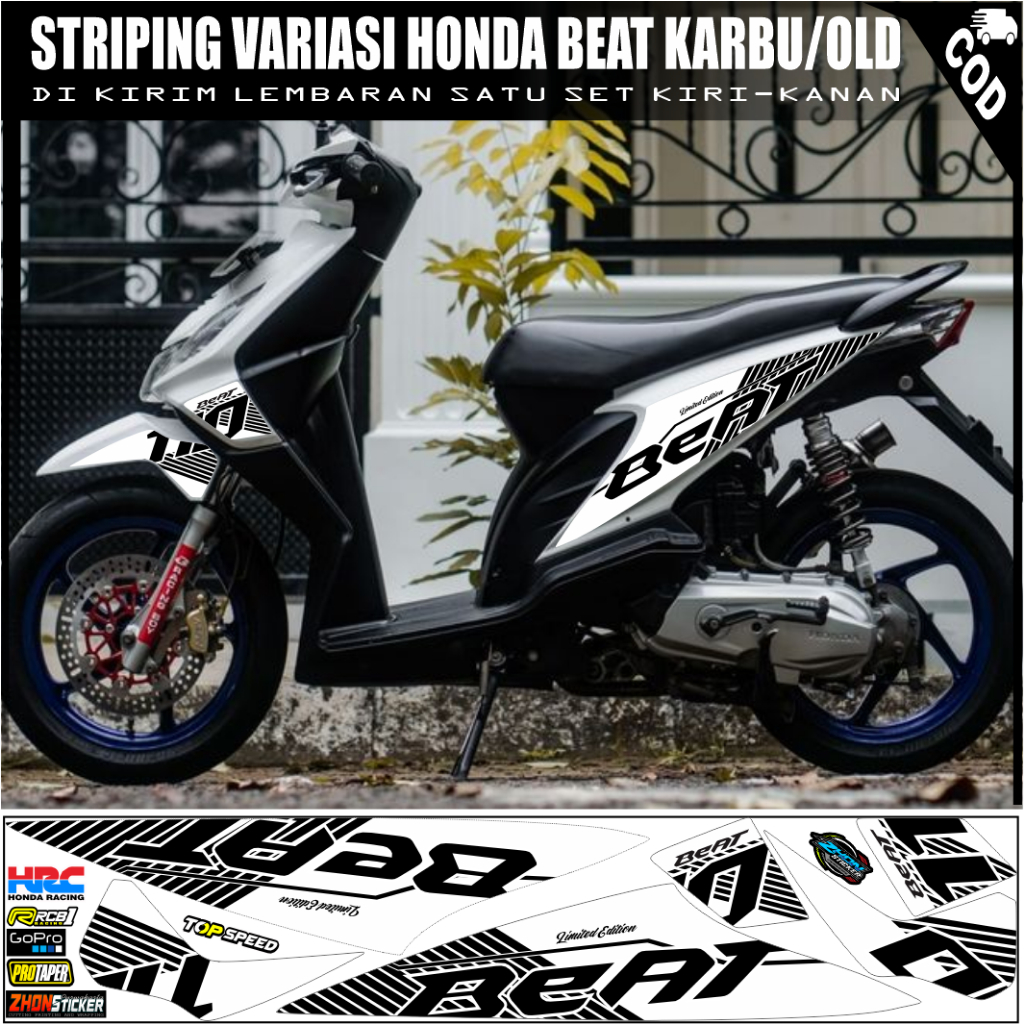 Jual striping honda beat karbu/old sticker variasi lis bodi motor motif ...