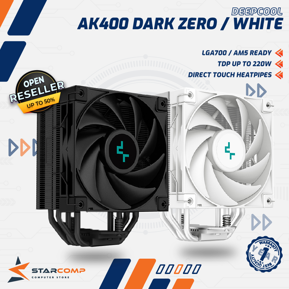 Jual DEEPCOOL AK400 Zero Dark / White CPU COOLER Heatsink AK 400 ...