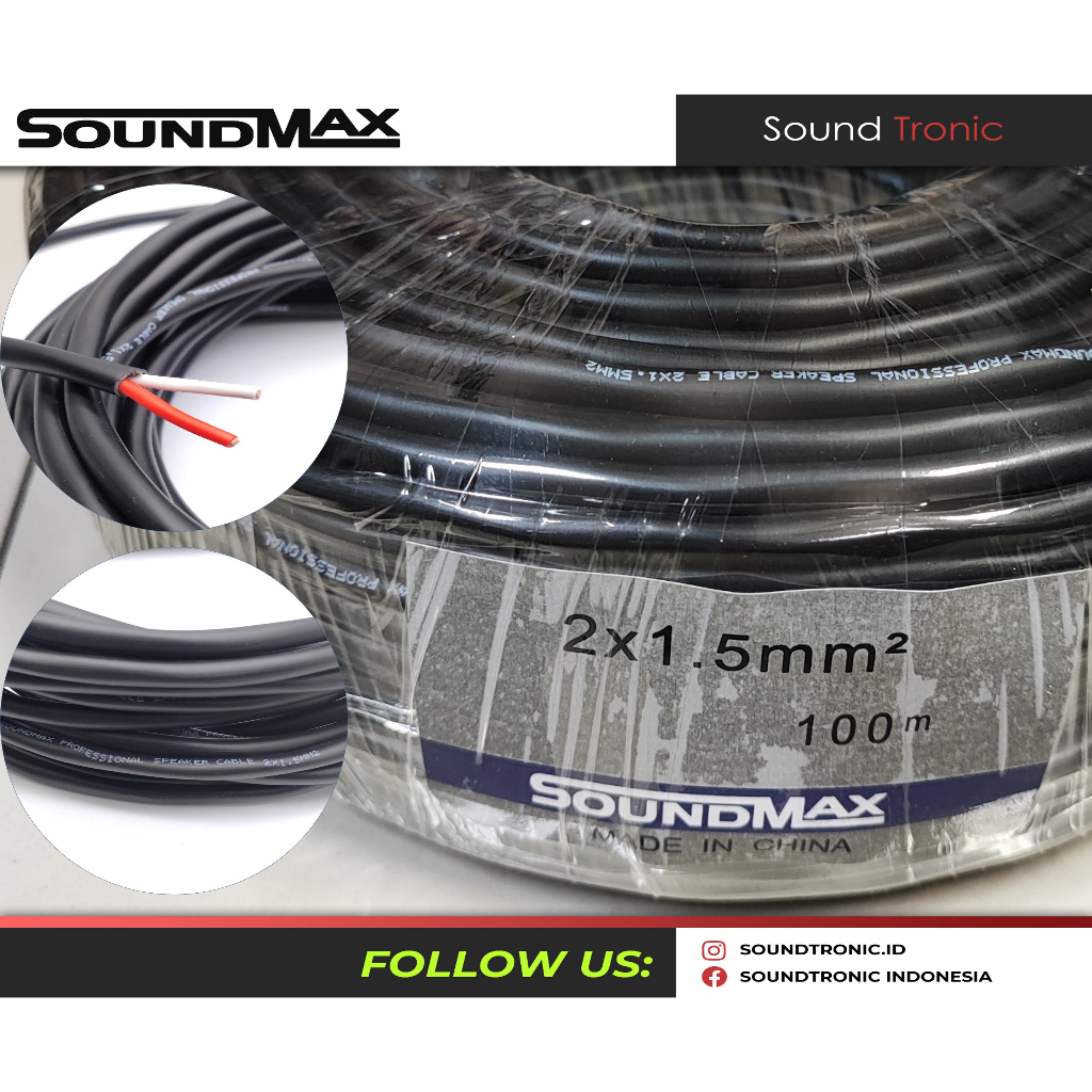 Jual Kabel Speaker SOUNDMAX 2x1.5 1 Roll 100 Meter | Shopee Indonesia